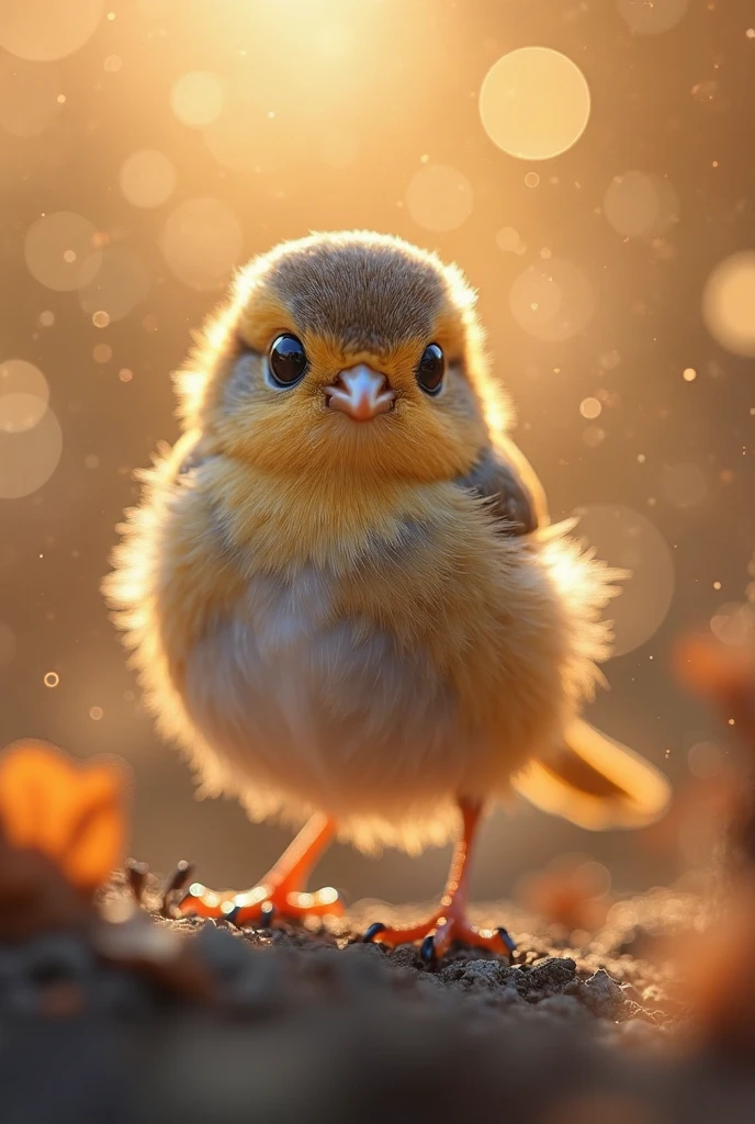 A mesmerizing close-up portrait of a beautiful little bird illuminated ...