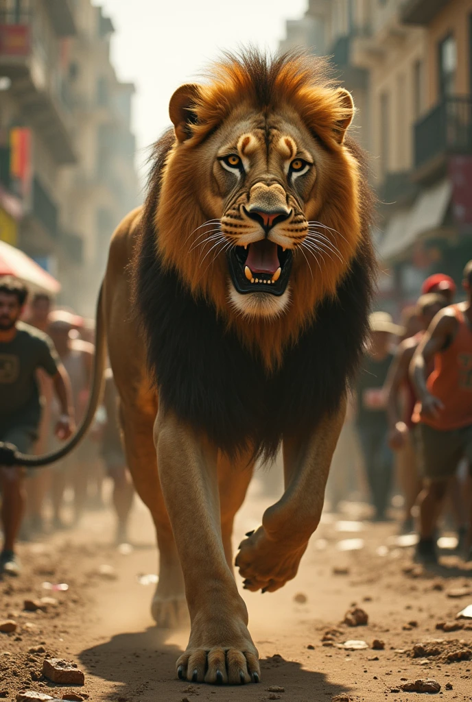 In the midst of screaming crowds and the deafening roar of the beast ...