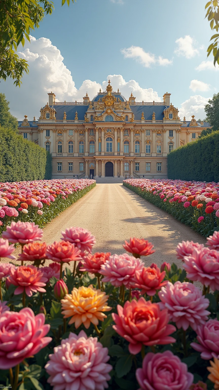 Highdefinition image、The exterior of the medieval Palace of Versailles ...