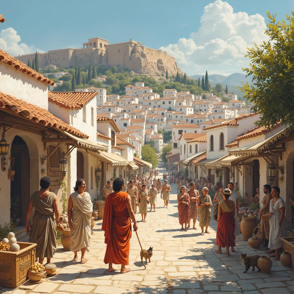 Daily Life in Ancient Greece - SeaArt AI