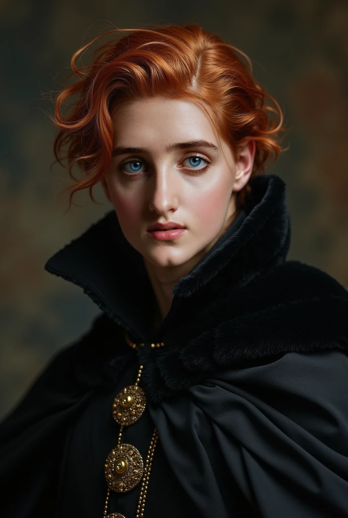 Create Renaissance style A tall man , belo , jawbone just true ...