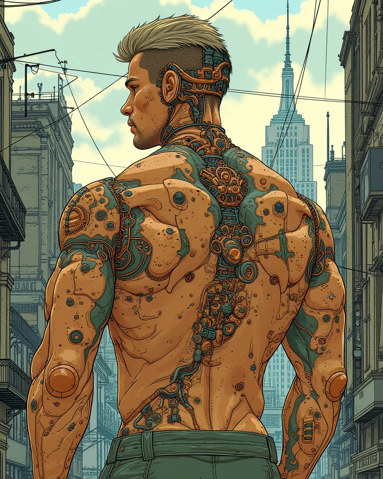 Highly detailed back view, hyper-realistic 4K machine tattoo design ...