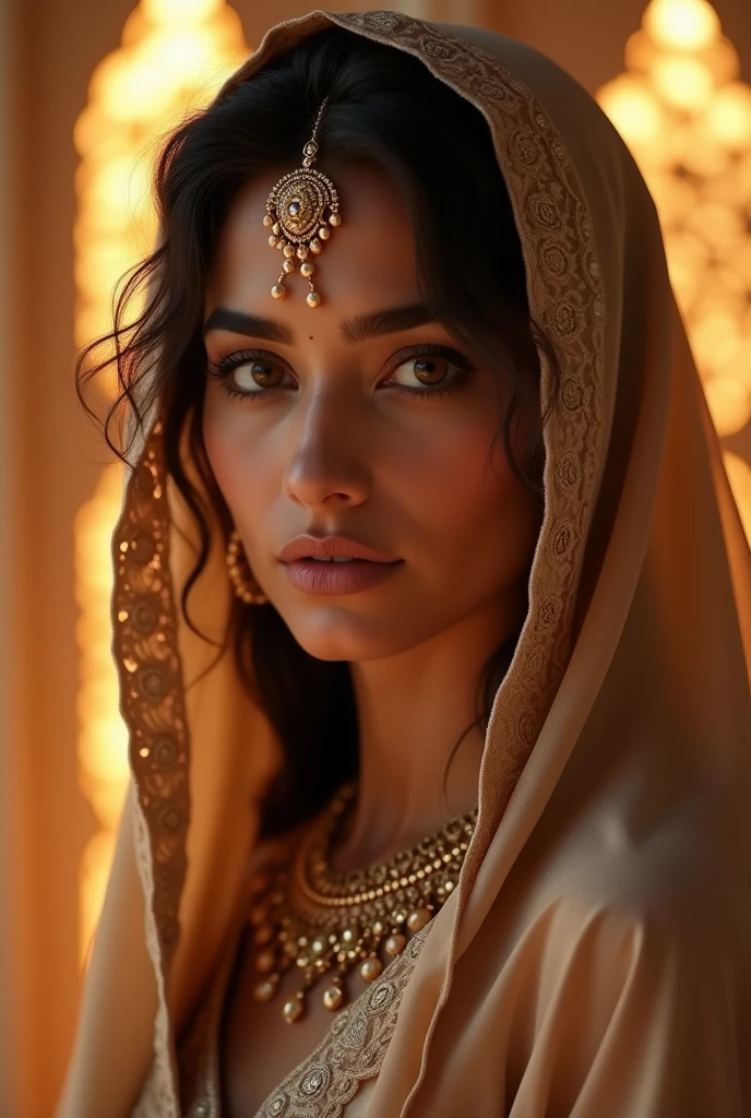 A beautiful Arab woman with a deep and mysterious look, portrait en ...