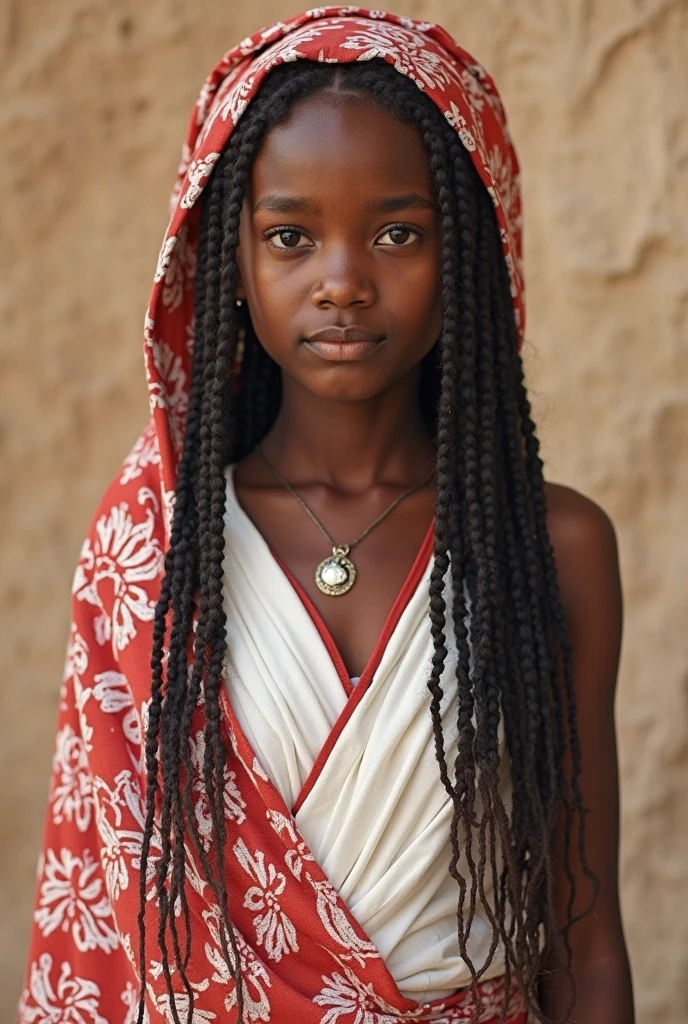 A picture of a Sudanese Nubian girl who has Arab features, sharp eyes ...