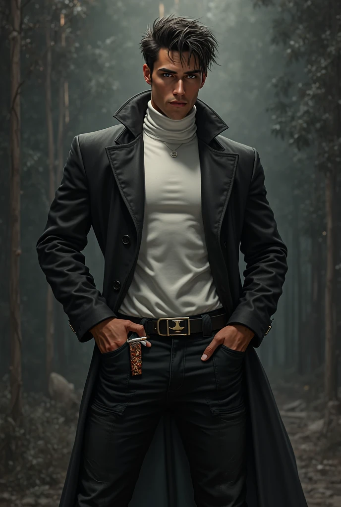 Um Homem, alto, moreno, athletic, forte e magro, black jeans - SeaArt AI