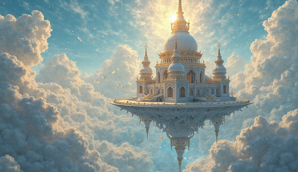 The floating temple of the gods in heaven - SeaArt AI