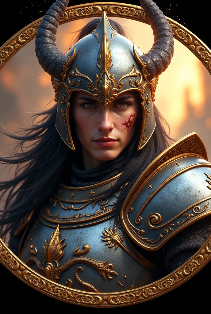 Lineage 2 style portrait of a noble knight, Round composition - SeaArt AI