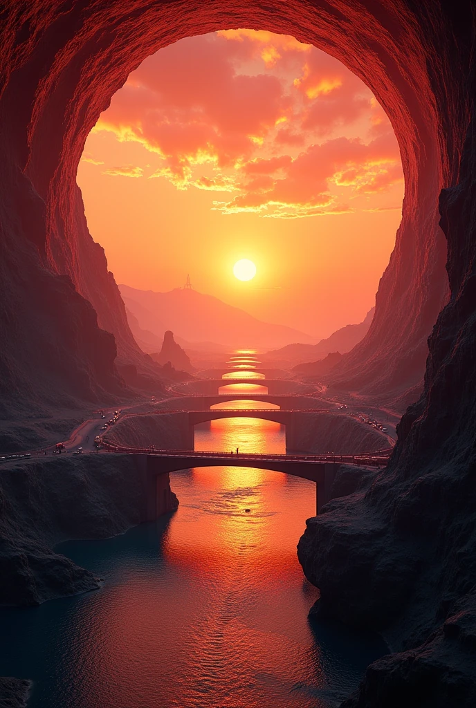 The point of view is from inner side of giant Venusian lava tube ...