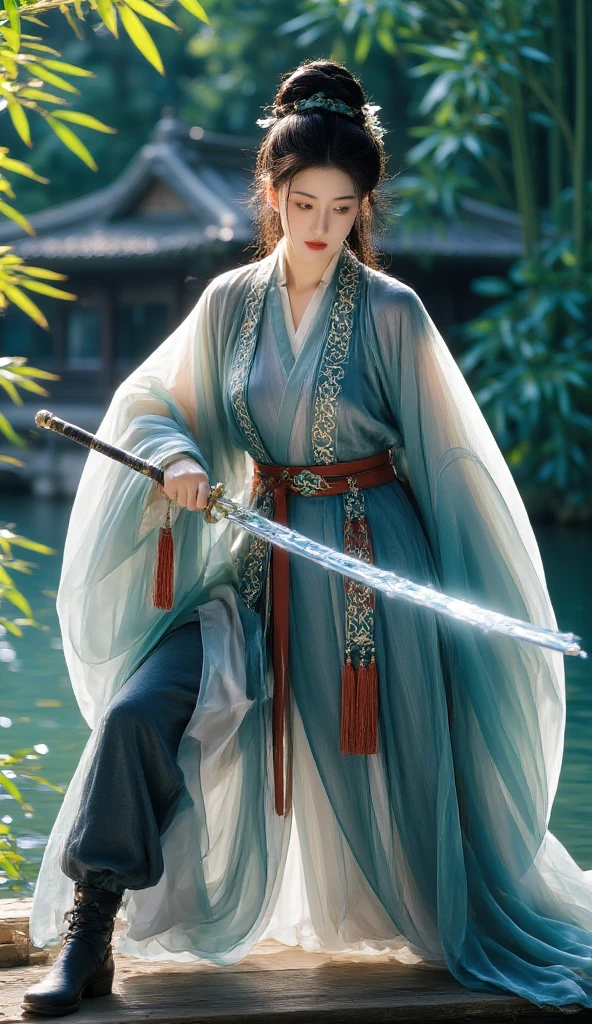A powerful and elegant Chinese female swordmaster is caught in the ...