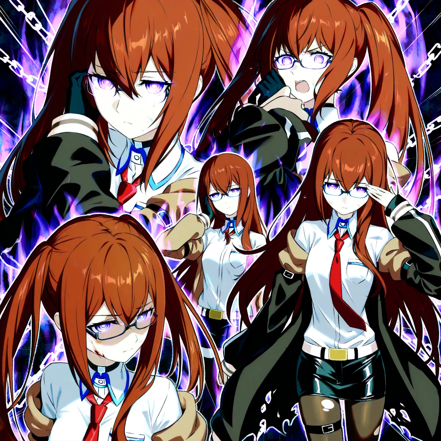 Makise Kurisu, female, Steins Gate, brown hair, evil, sexy, cute ...