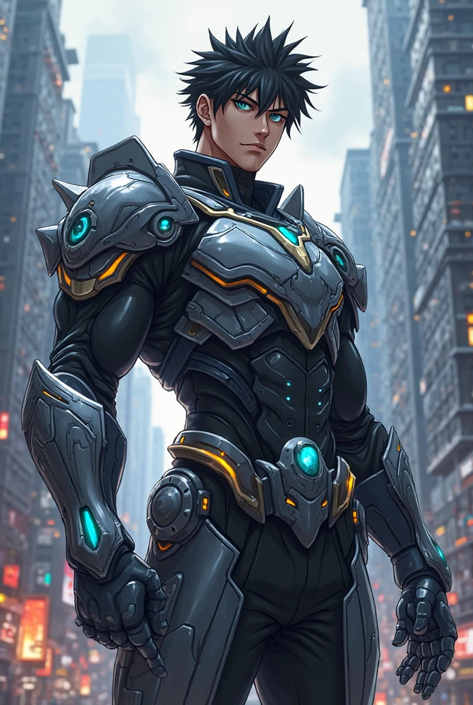 Anime male protagonist with armor hand - SeaArt AI