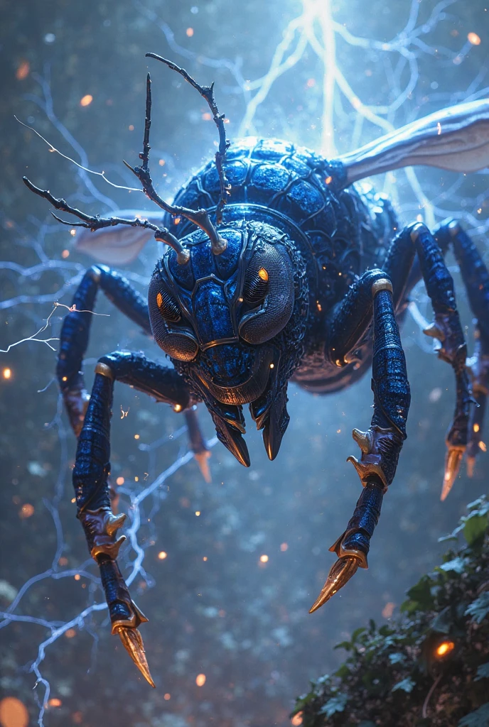 A wasp one and a half meters long, with skin like sapphire armor ...