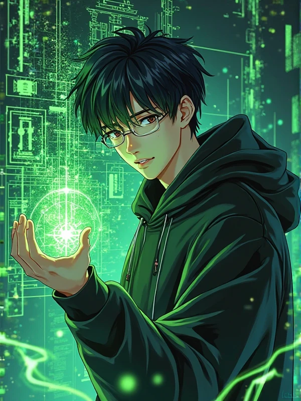 Anime manhwa cover illustration, futuristic semi-realistic style ...
