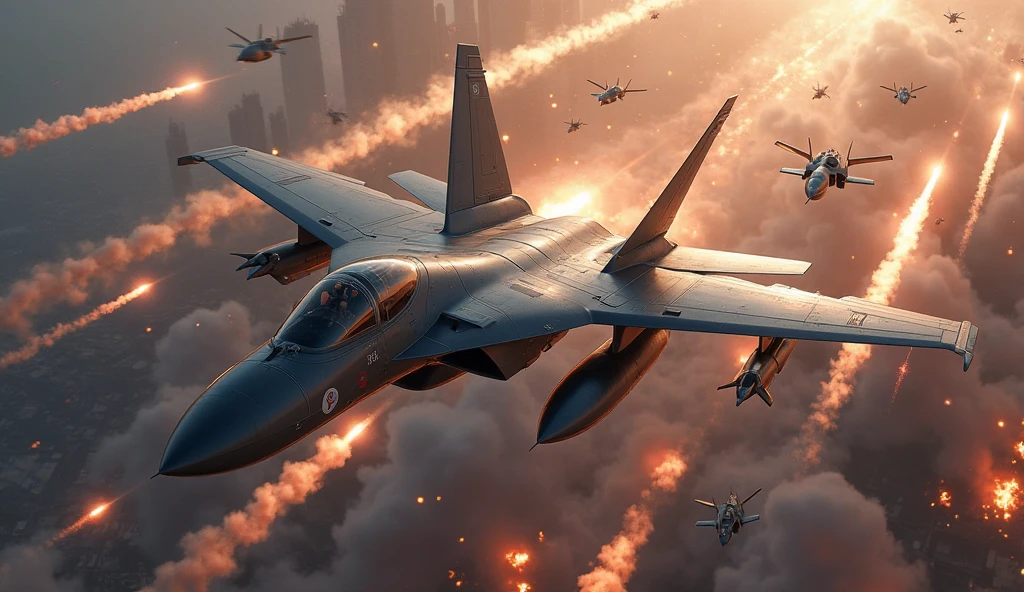 A dramatic scene showing the Chengdu J-20 Mighty Dragon evading enemy ...