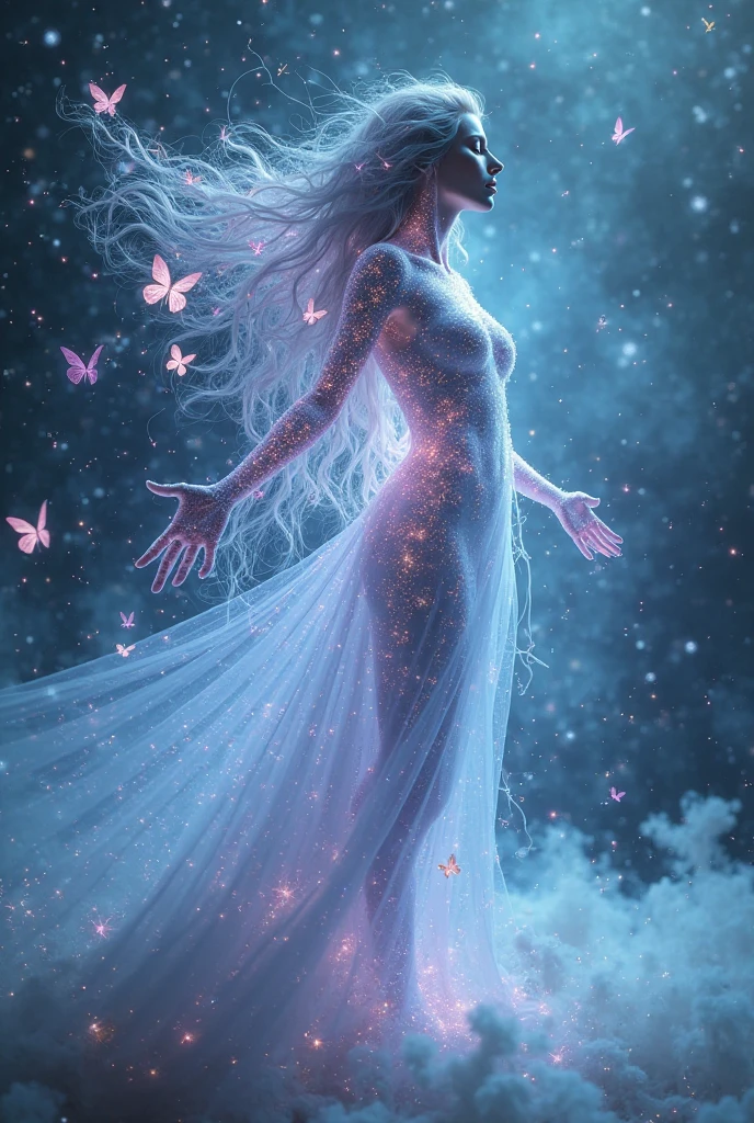 An ethereal figure in the midst of mystical metamorphosis, its ...
