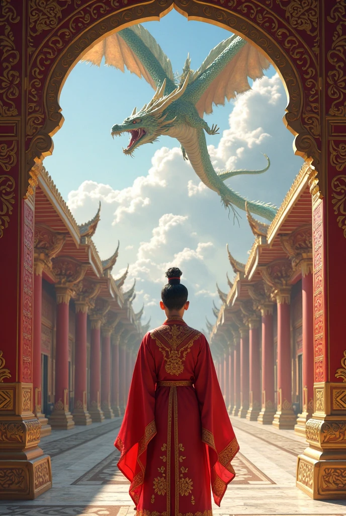 A 20-year-old prince, dressed in traditional red Burmese clothing from ...