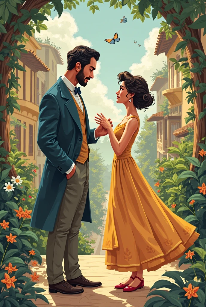 Cartoon showing the courtship between Pietro Crespi and Rebeca in 100 ...