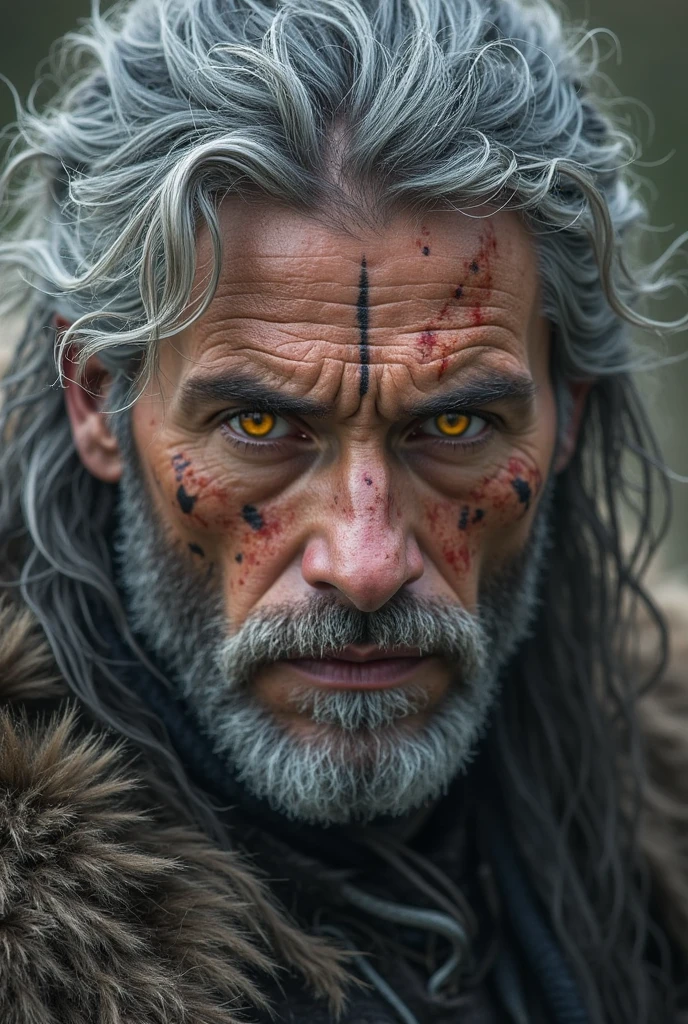 His eyes were golden like fire trapped in stone. His hair, gray like ...