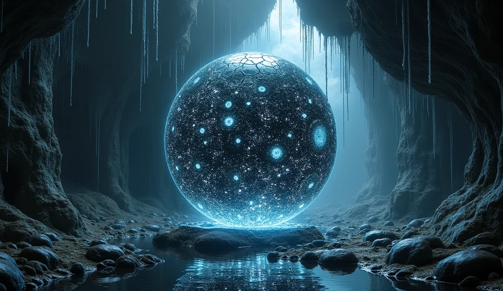 The Membranous Monolith – a pulsating, obsidian sphere etched with ...