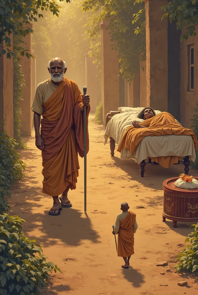 “A cinematic illustration showing the Four Great Sights that inspired ...