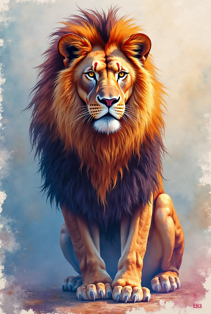 A lion that says Leo Bet, artistic watercolor, soft brushstrokes and ...