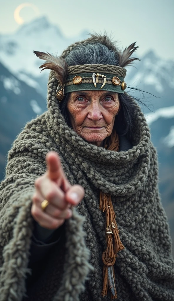 A fierce 4K portrait of an elder woman from the rugged eastern ...