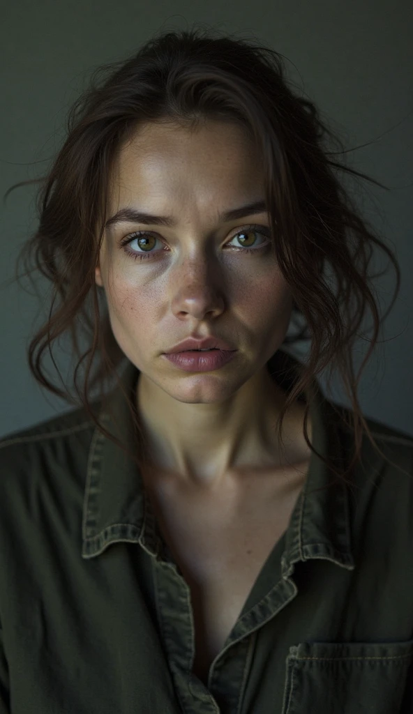 Photorealistic, cinematic portrait, high detail. A young Slavic woman ...
