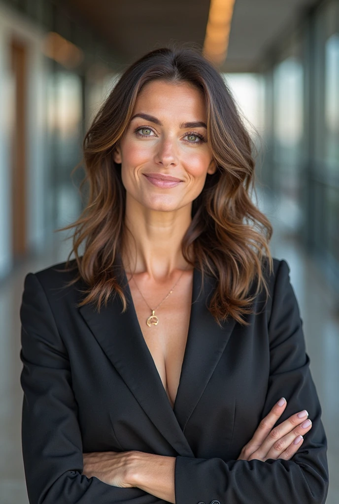 Create a real estate manager identity card using the name Elena Sarmin ...