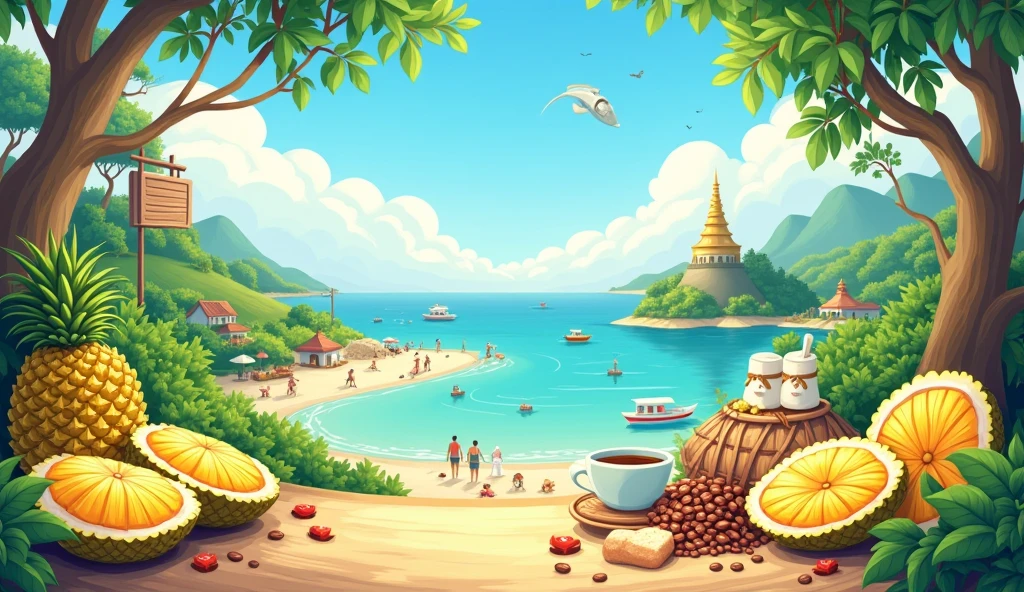 Image Prompt ภาษาไทย: “Good Mueang Chumphon” Image format: panoramic ...