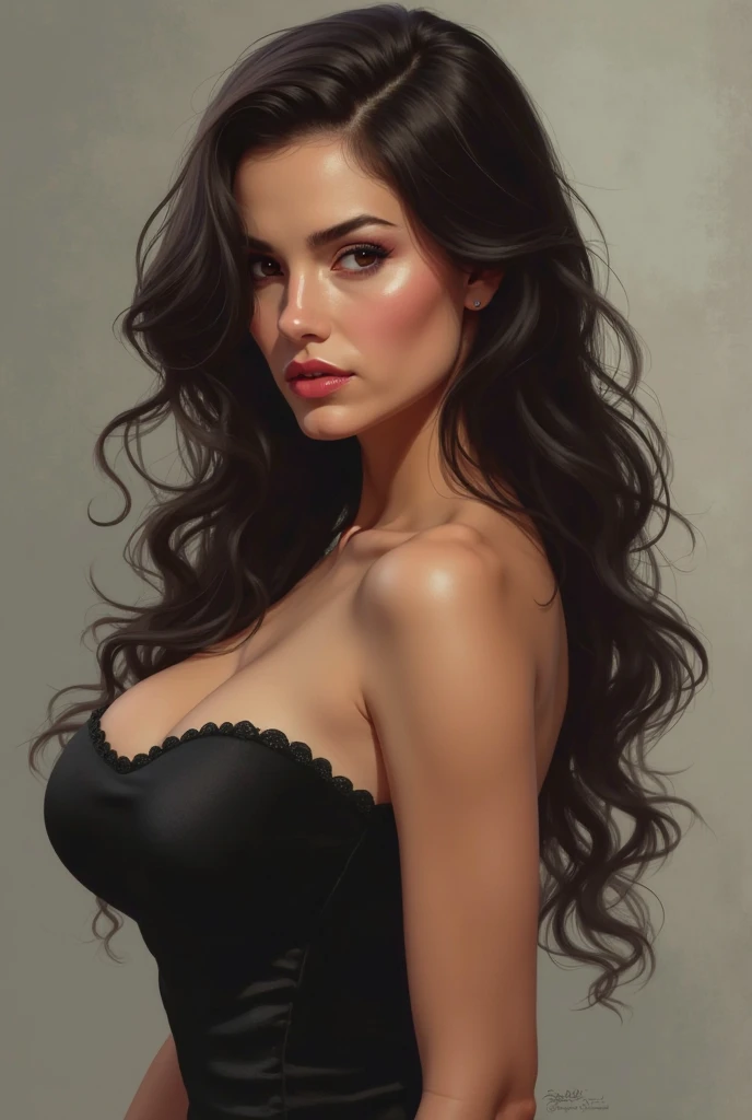 Big breasted brunette woman - SeaArt AI