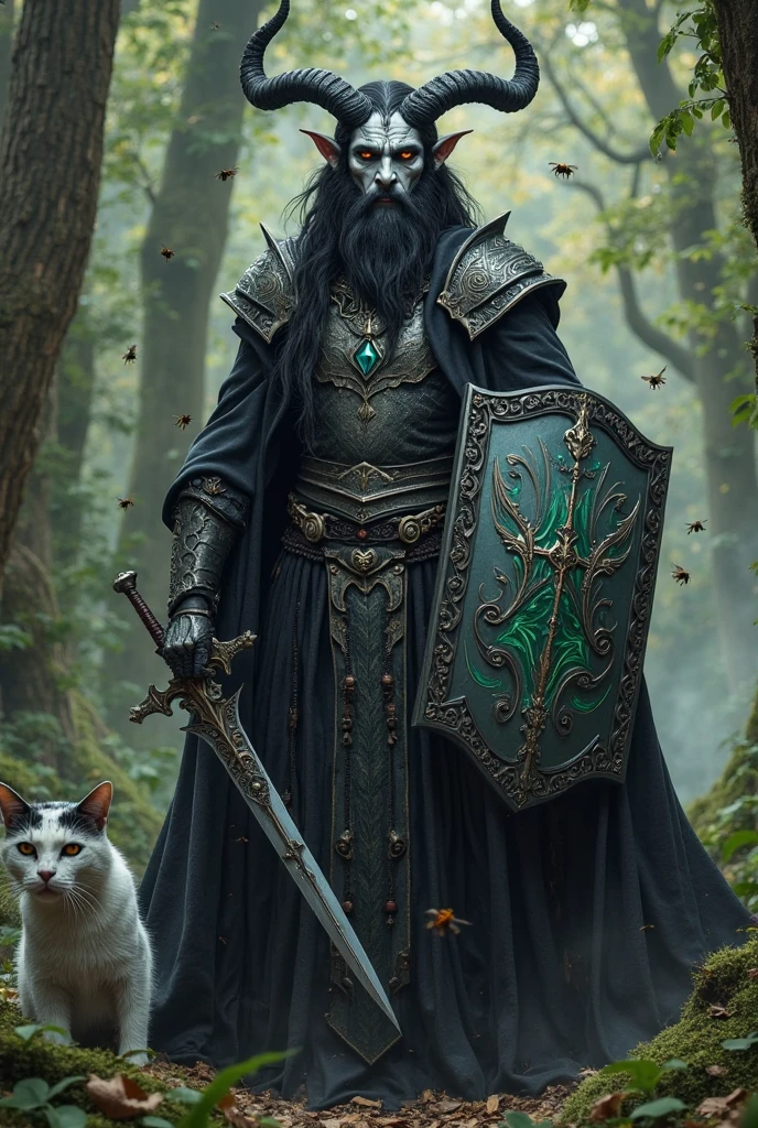 Creates an image of a full-body tiefling wizard of tall stature - SeaArt AI