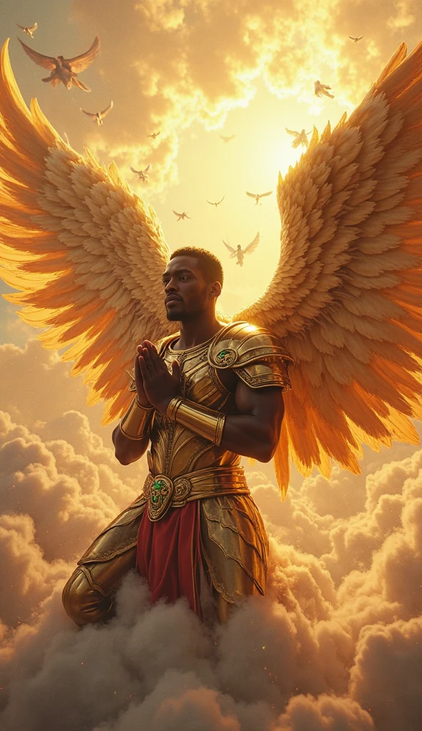 A hyperrealistic 4K Full HD image of a heavenly warrior angel - SeaArt AI