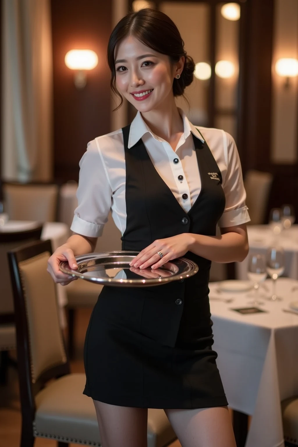 Ririko Kinoshita,MILF,Attractive in waitress uniform perfectly tailored ...