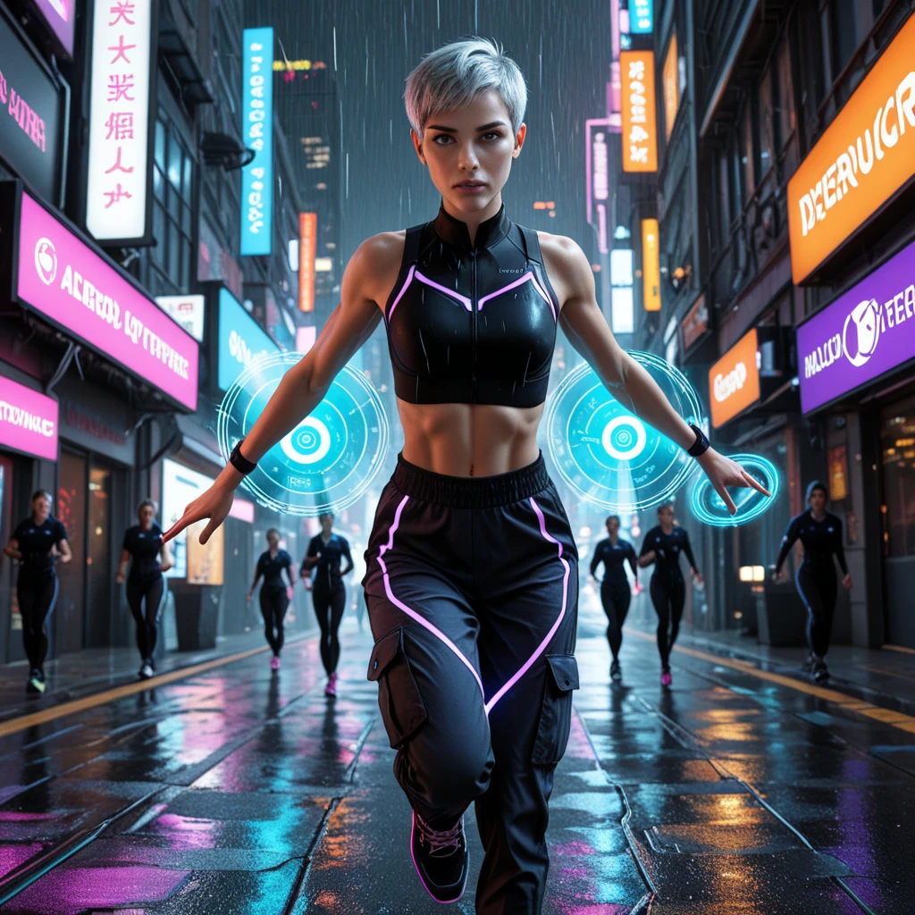 Masterpiece, ultra highres, best quality, slender female courier ...