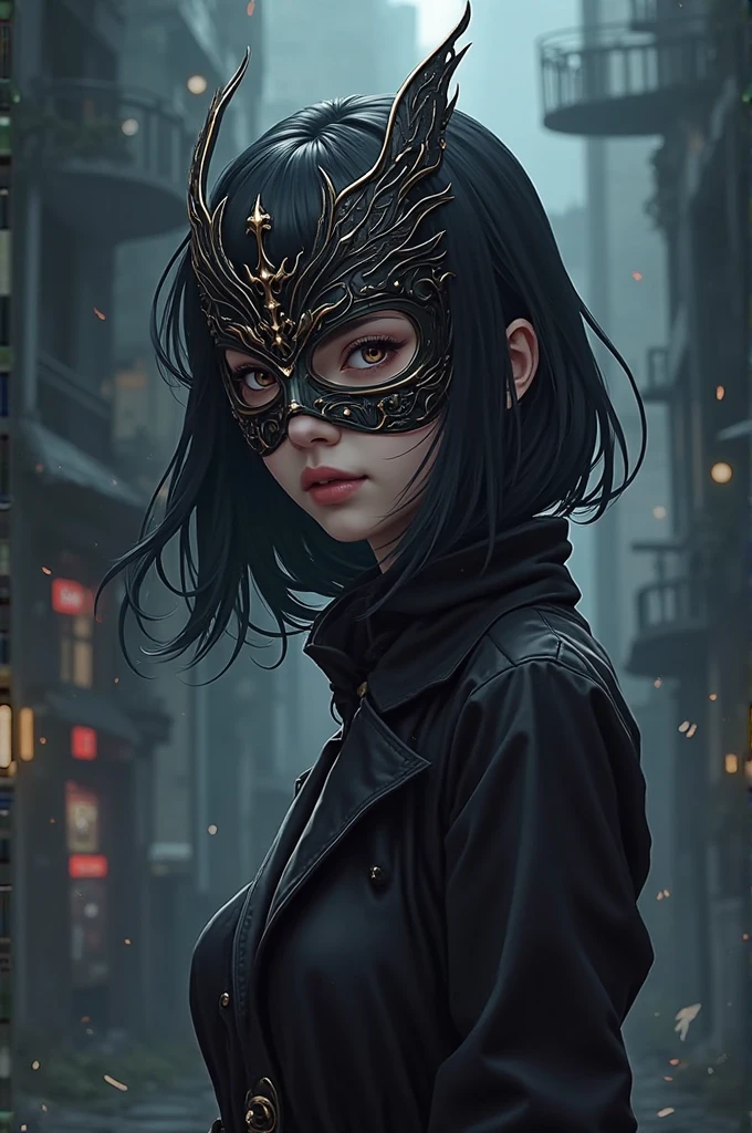 Anime masked woman - SeaArt AI