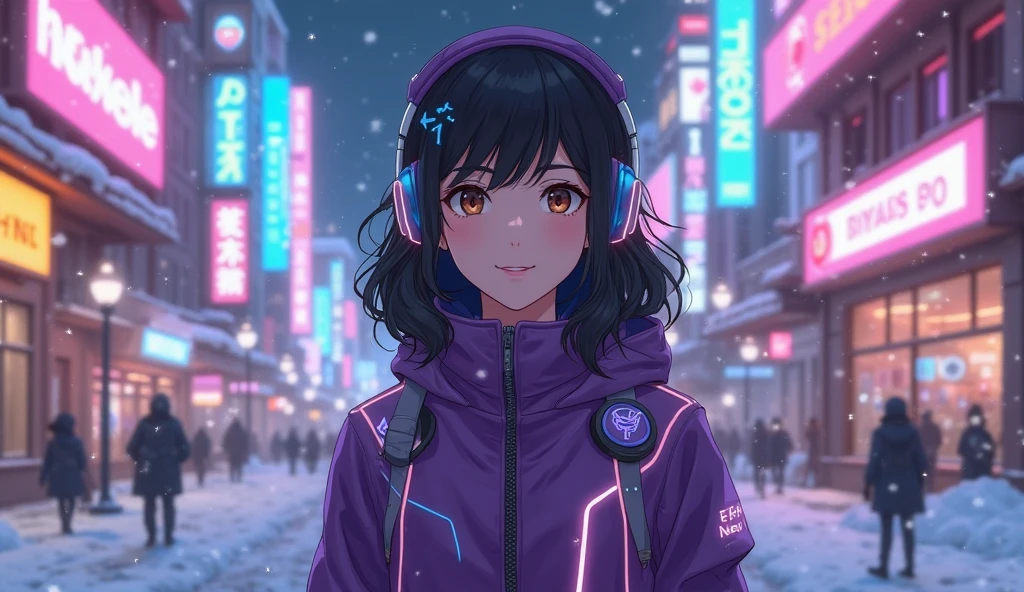 Full front-facing anime style portrait of a beautiful teenage girl ...