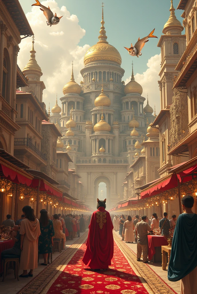 A majestic, cat-ruled metropolis celebrating International Cat Day ...