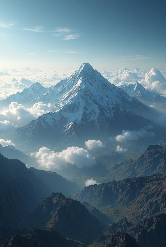 Cinematic earth zoom out starting from the top of a majestic maintain ...