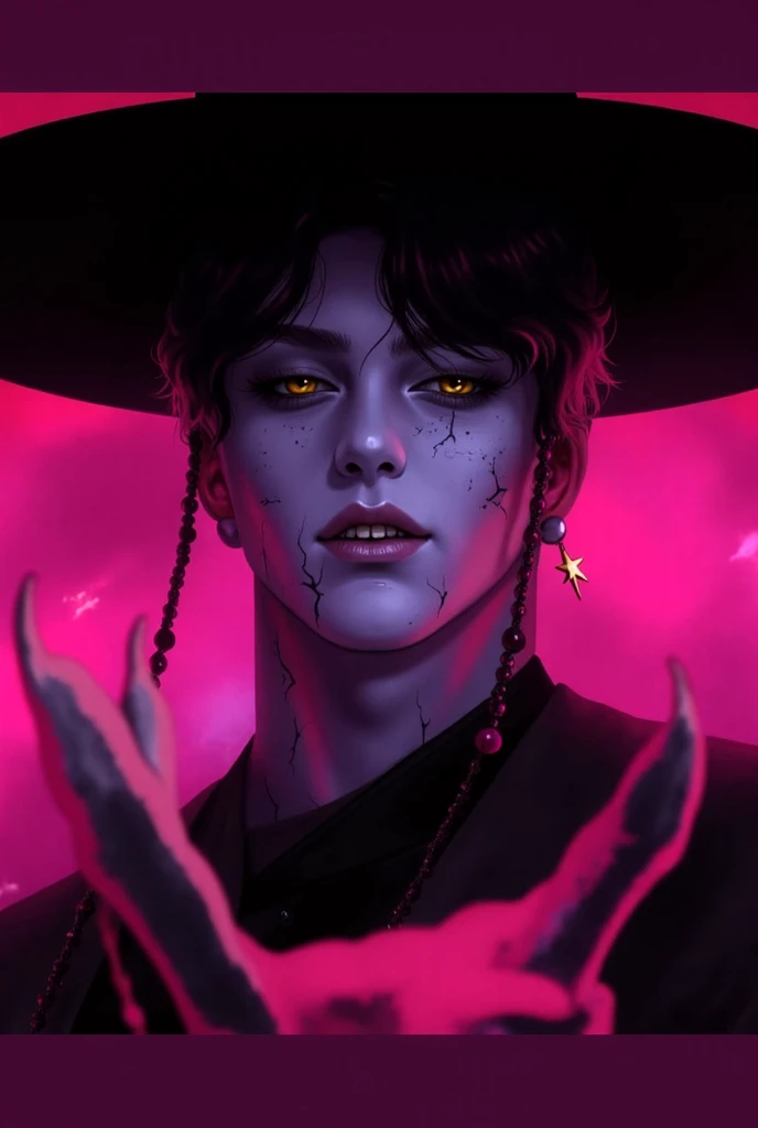 A striking, semi-realistic fantasy portrait depicts a mysterious woman ...