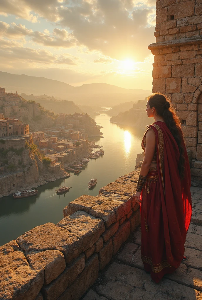Hello I need a portrait of Creusa watching from the Alcázar de Troya ...