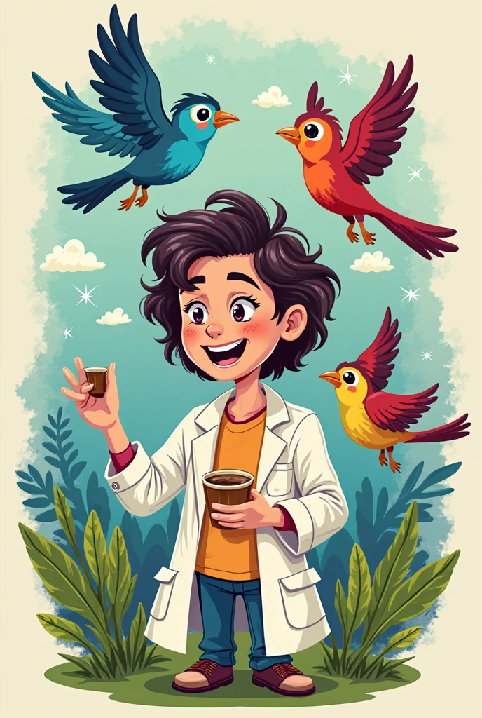 The best biologist at the UNAH with a design with birds and a biologist ...