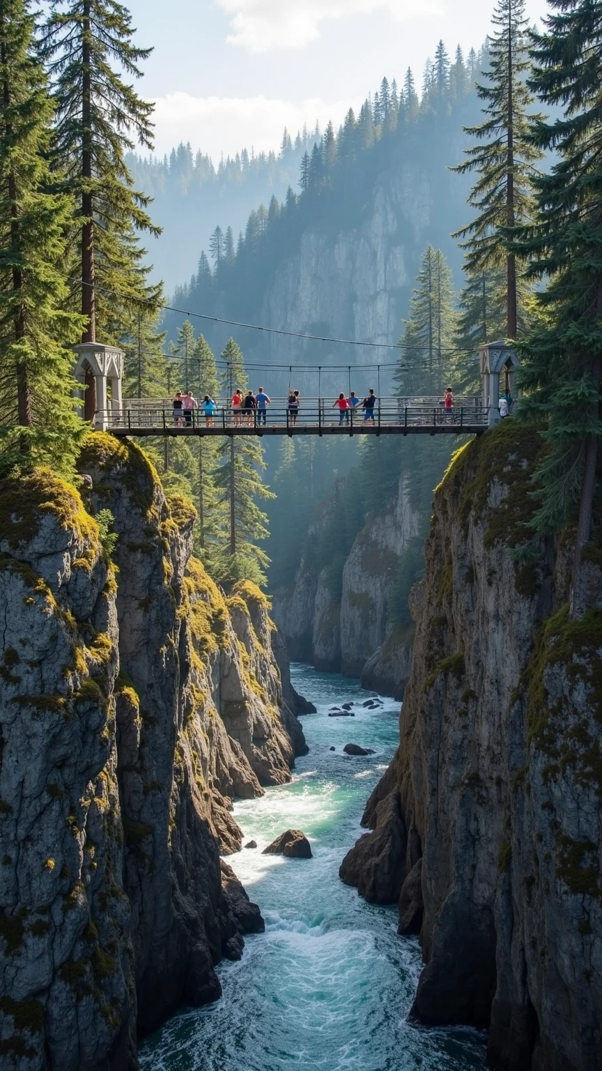 Highdefinition image、Canada、Vancouver Capilano Suspension Bridge Park ...