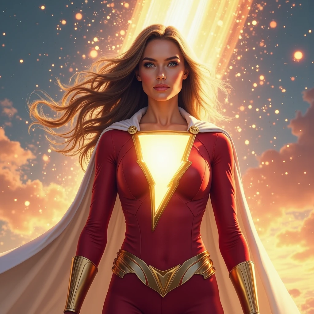 A super realistic digital illustration of the female character Shazam ...