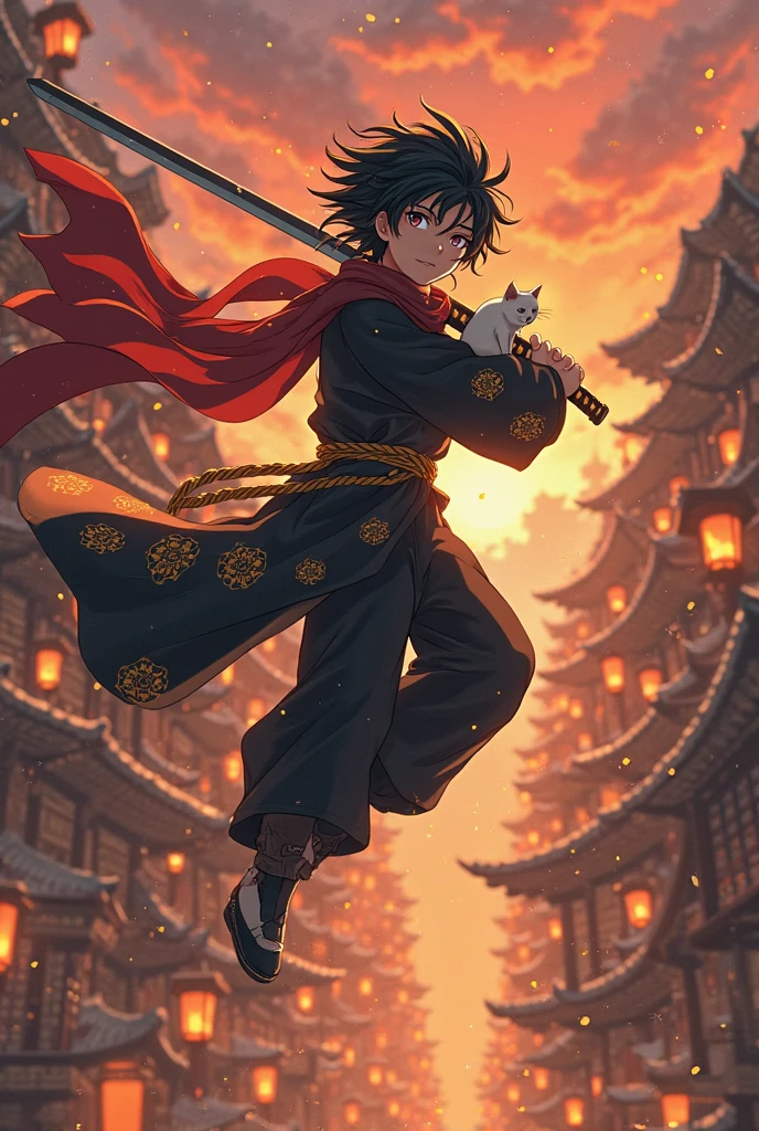 Ultra-detailed cinematic anime illustration in the exact style of Demon ...