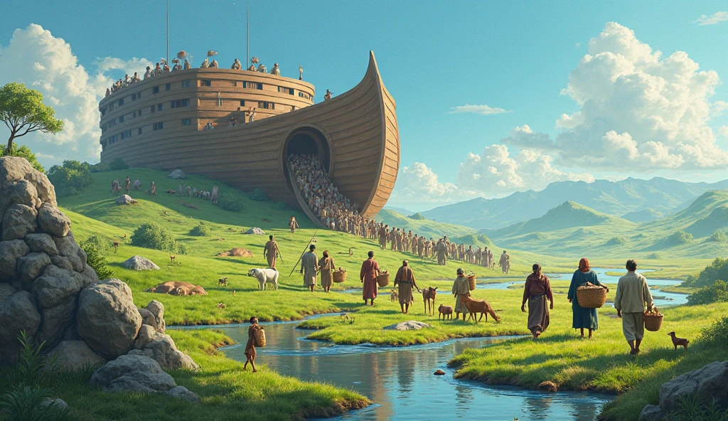 Fresh green land with rivers flowing, survivors those who believed in ...