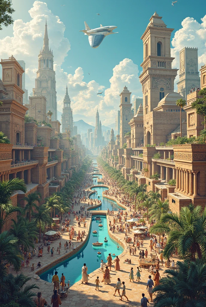 Modern and old civilization diagram for project for class3 - SeaArt AI