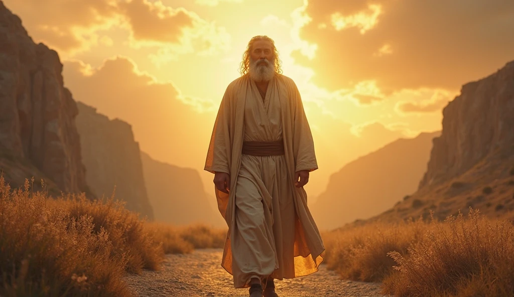 "Epic portrait of Enoch, biblical man in ancient robe, well-groomed ...