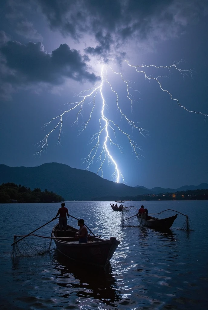 "Night over Lake Maracaibo in Venezuela, where countless bright ...