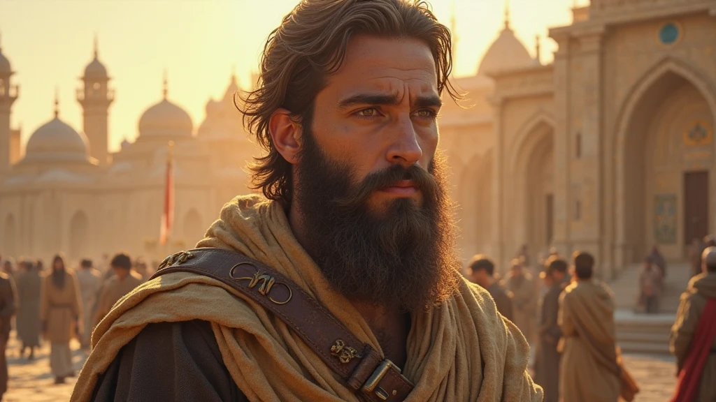 Benjamin, young man with beard, biblical era in Jerusalem - SeaArt AI