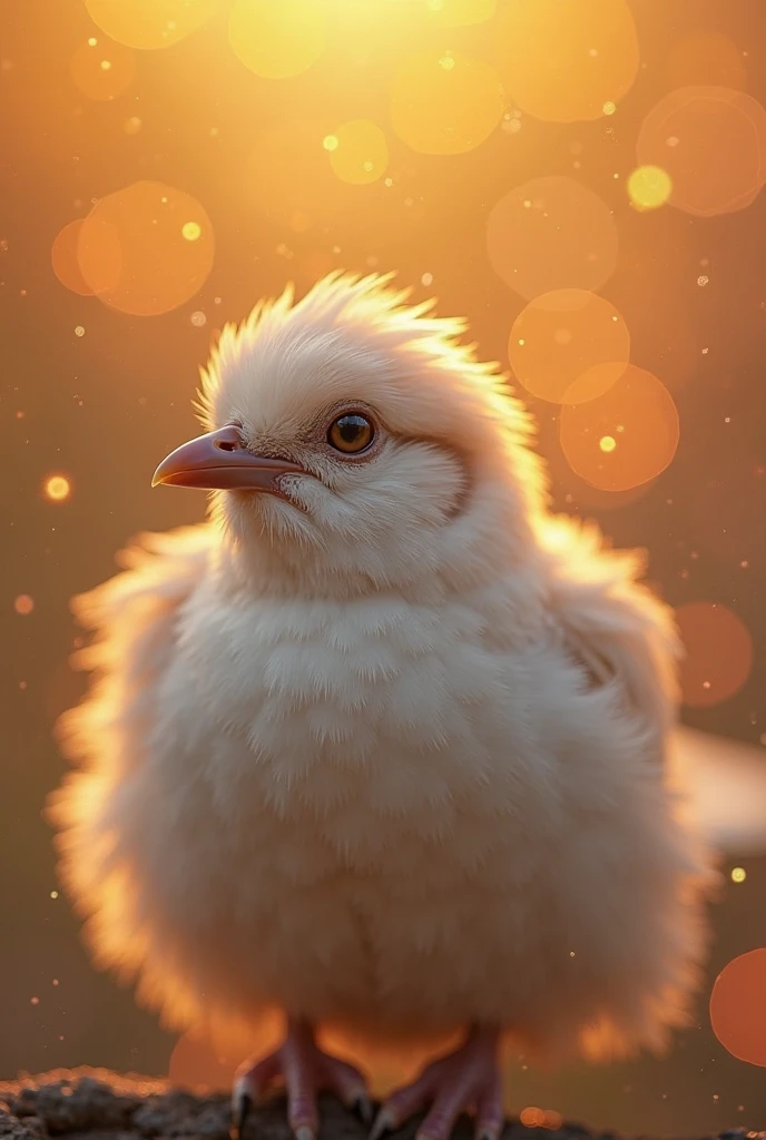 A hypnotizing close-up portrait of a beautiful little bird illuminated ...